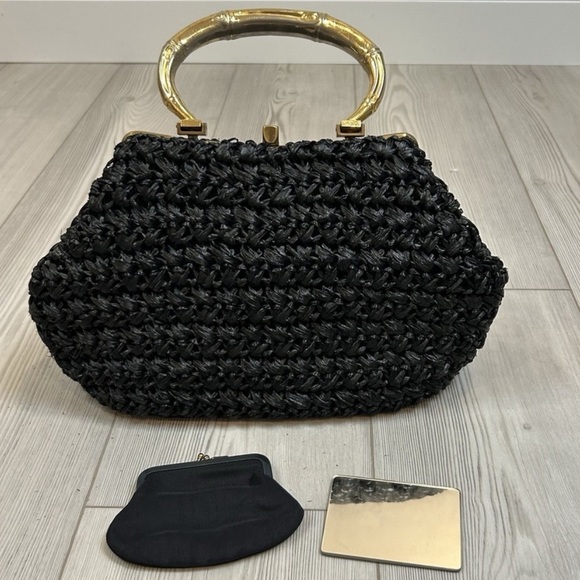 Morris Moskowitz | Bags | Morris Moskowitz Vintage Crochet Straw Top ...